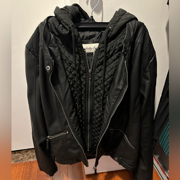 Sebby | Jackets & Coats | Sebby Collection Leather Hooded Jacket | Poshmark